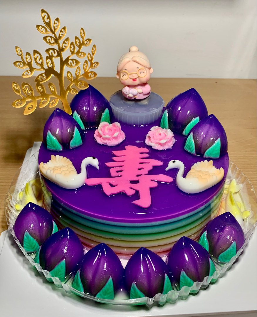 Longevity Ah Ma Agar Jelly Birthday cake, Food & Drinks, Homemade Bakes ...