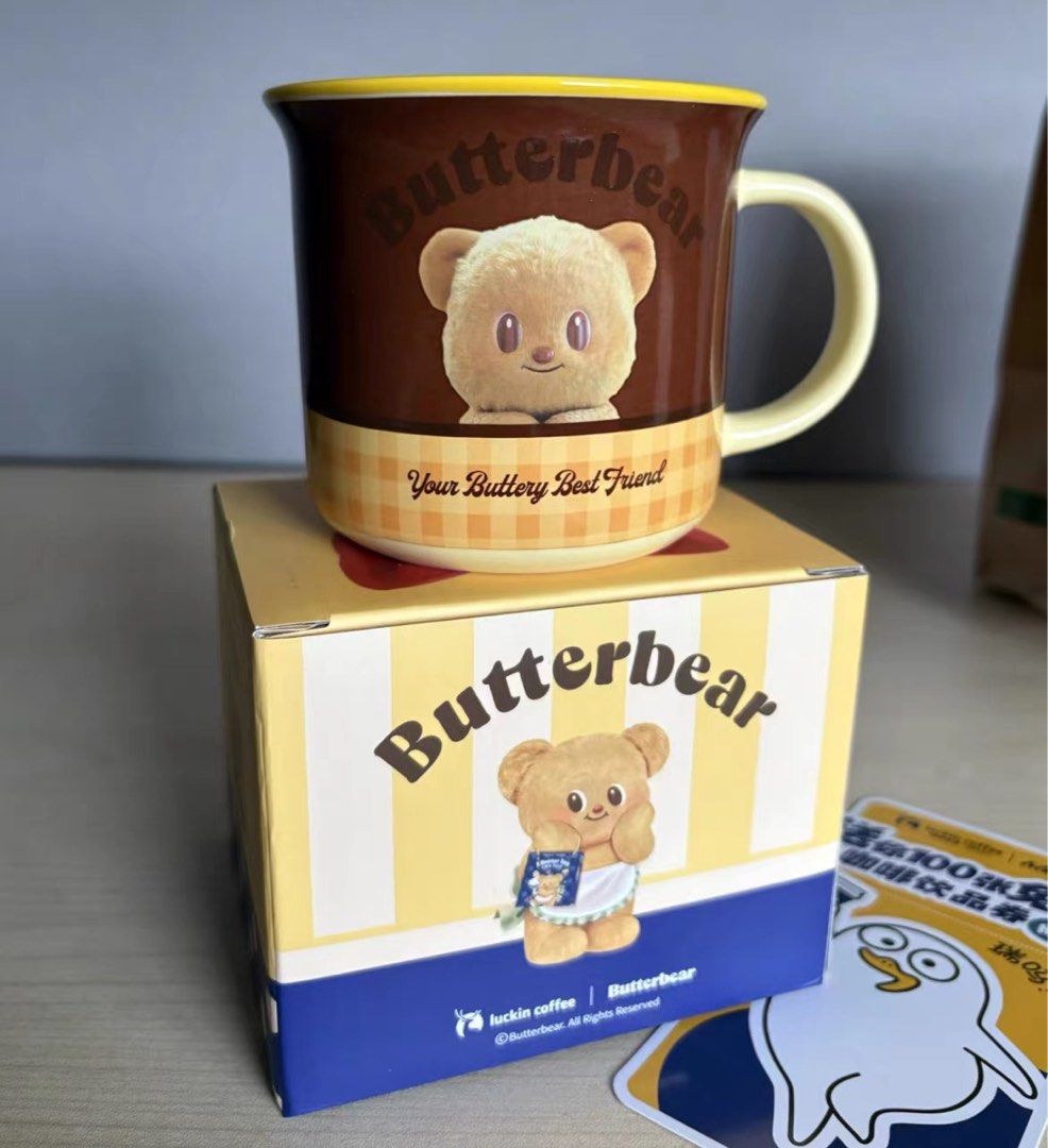 luckin coffee butter bear colour changing mug, Hobbies & Toys, Toys ...