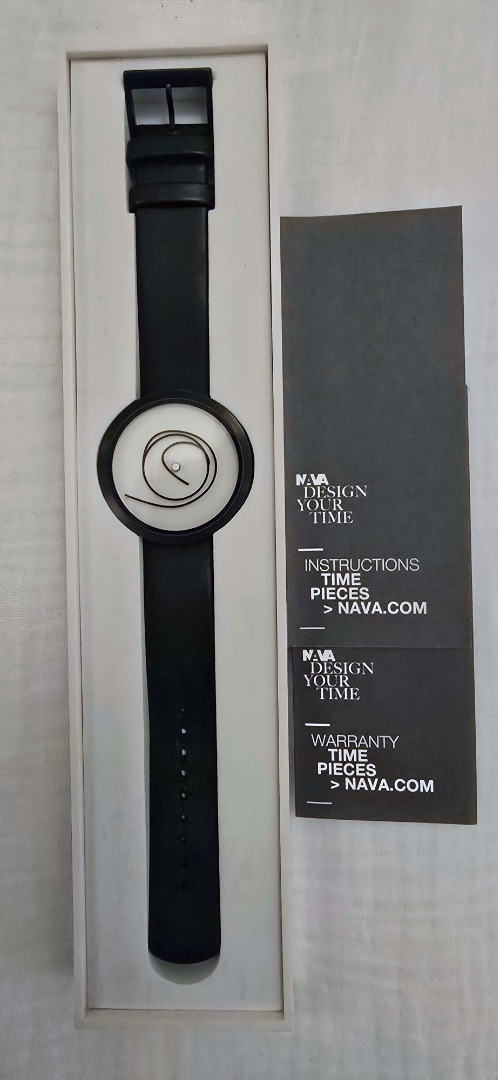 Nava Ora Unica 42mm Watch - Black With White Dial, Men's Fashion ...