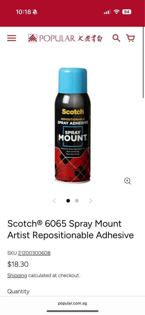 Scotch Spray Mount Repositionable Adhesive, Hobbies & Toys, Stationery ...
