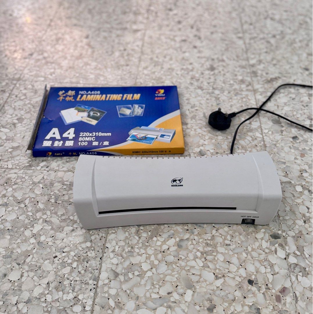 A4 Laminator + Laminating Film, Computers & Tech, Printers, Scanners & Copiers on Carousell