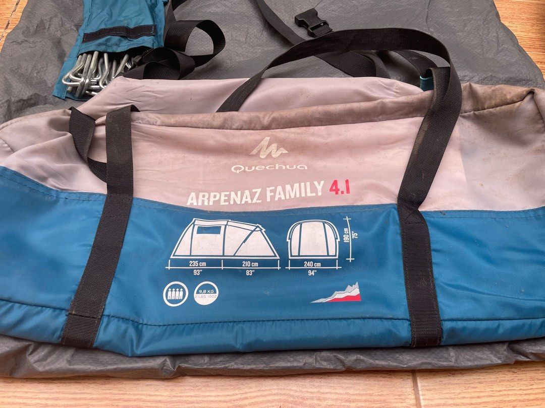 Tenda Camping Quechua Arpenaz Family 4.1, Olah Raga, Perlengkapan ...