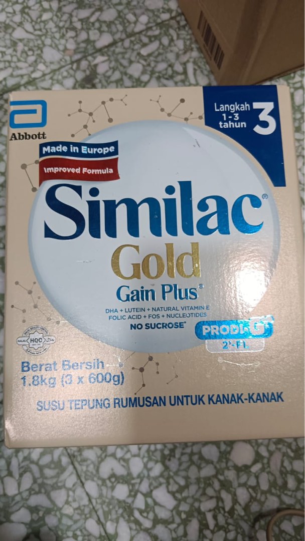 1.8kg Similac Gold Gain Plus Stage 3, Babies & Kids, Nursing & Feeding ...