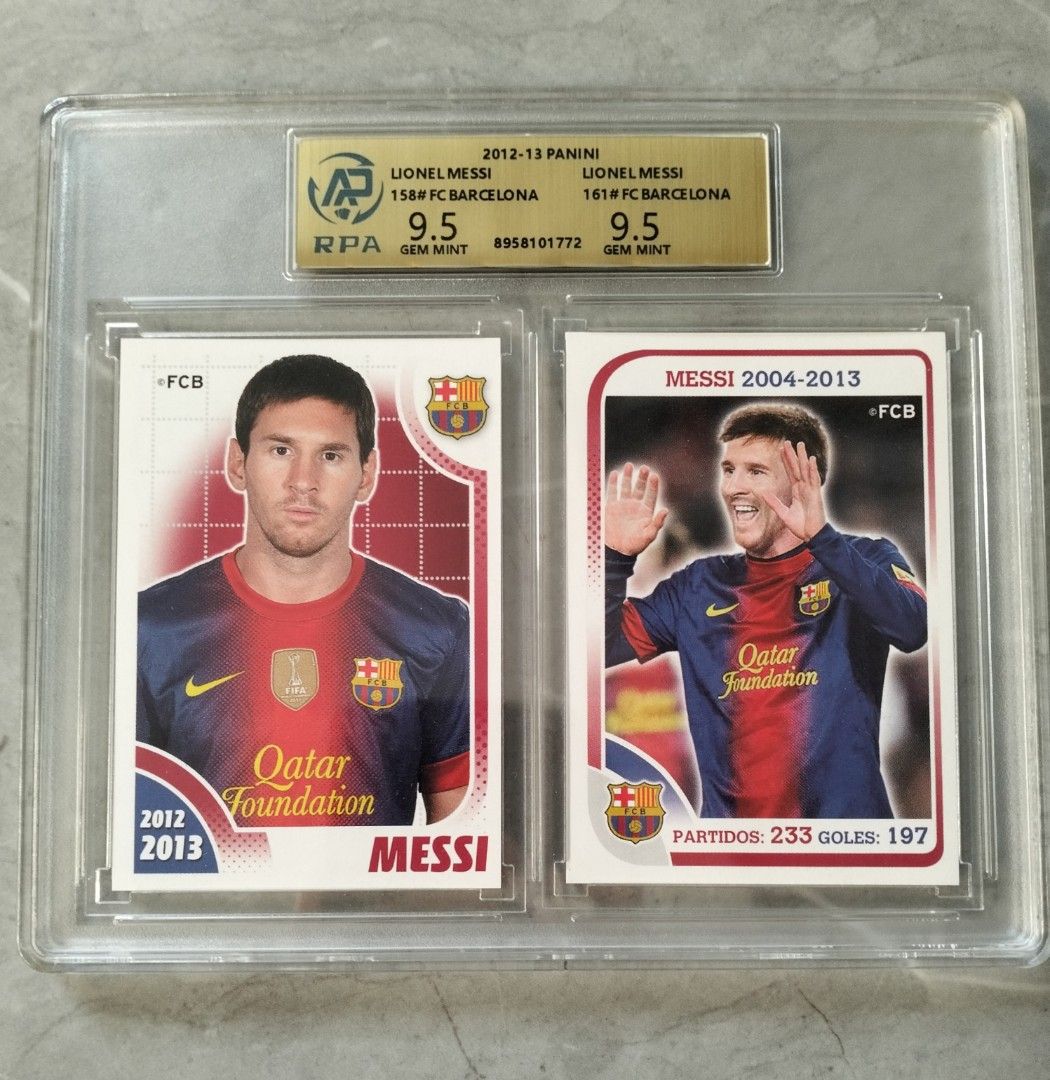 2012 Panini Barcelona Lionel Messi Sticker RPA 9.5 GEM MINT slab ...