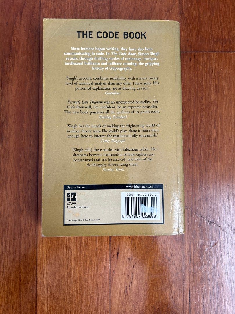 📘 The Code Book — Simon Singh, Hobbies & Toys, Books & Magazines, Fiction & Non-Fiction on Carousell
