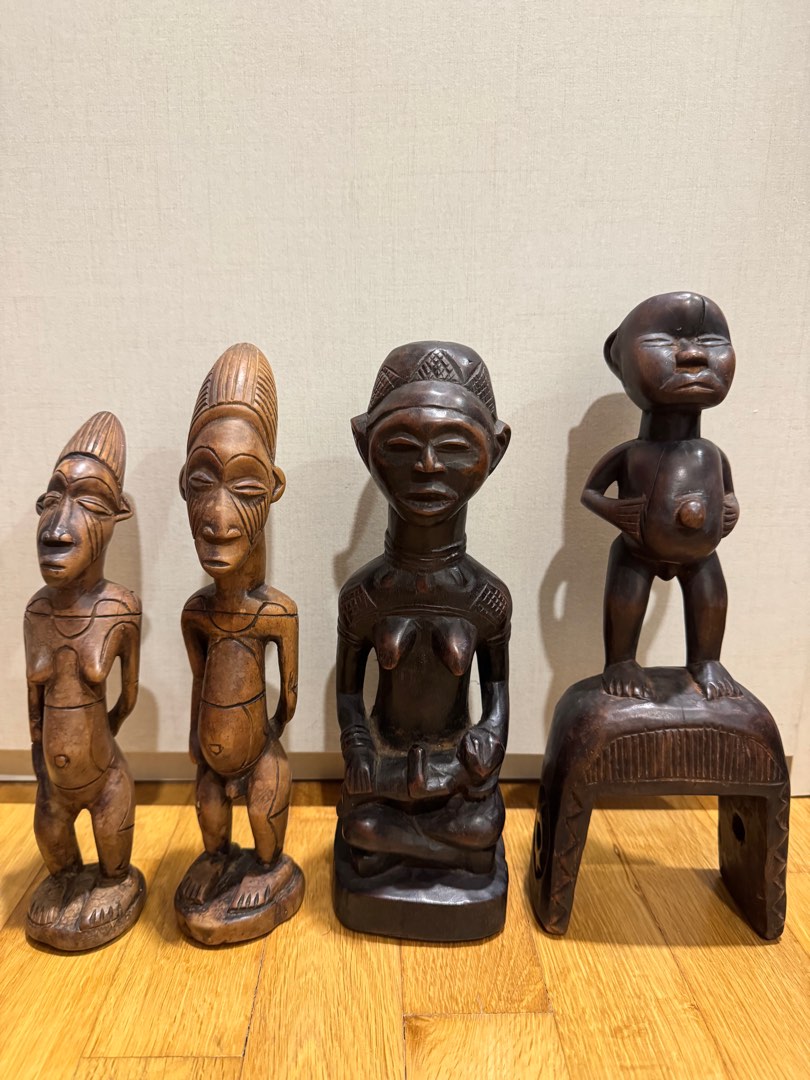 African Hand-Carved Wooden Figurines - Set of 4, Hobbies & Toys ...