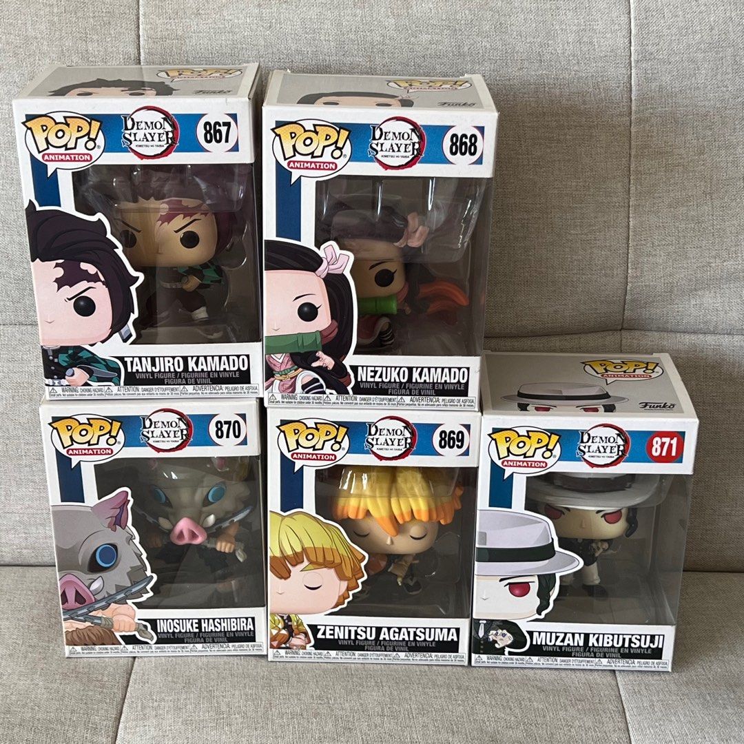 All for $60 demon slayer funko pop tanjiro nezuko zenitsu inosuke muzan ...