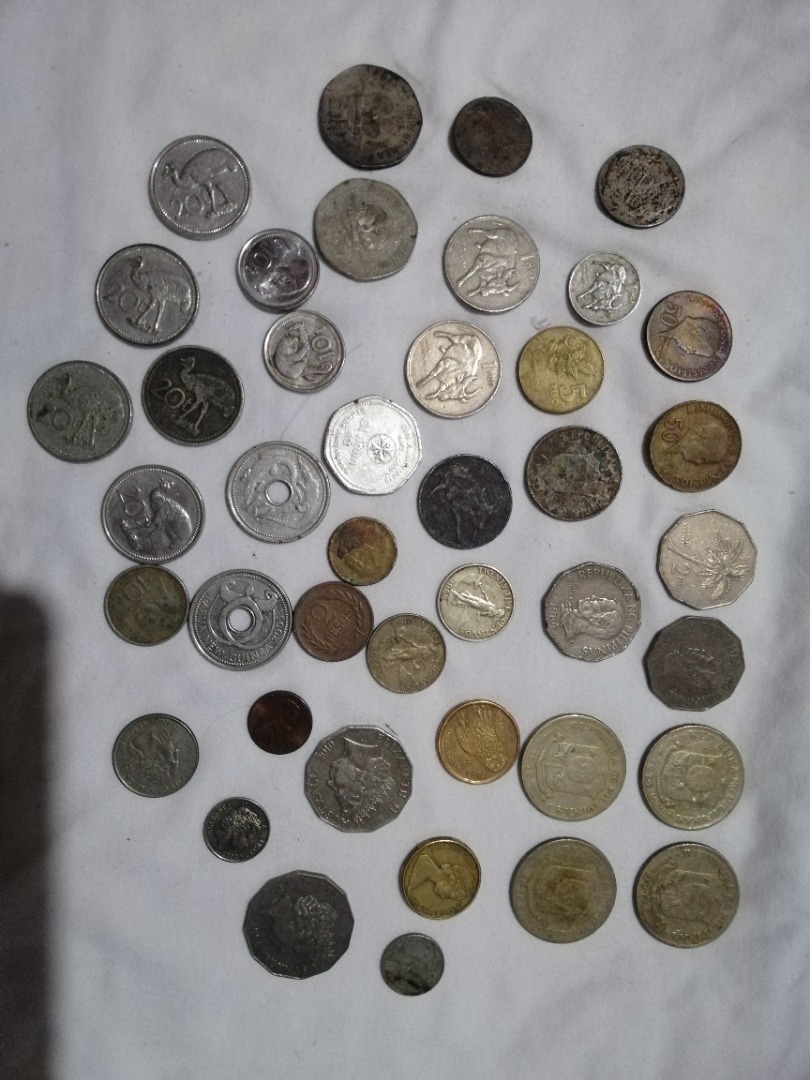 Assorted Foreign Coins Philippine , america, papua new guine china ...