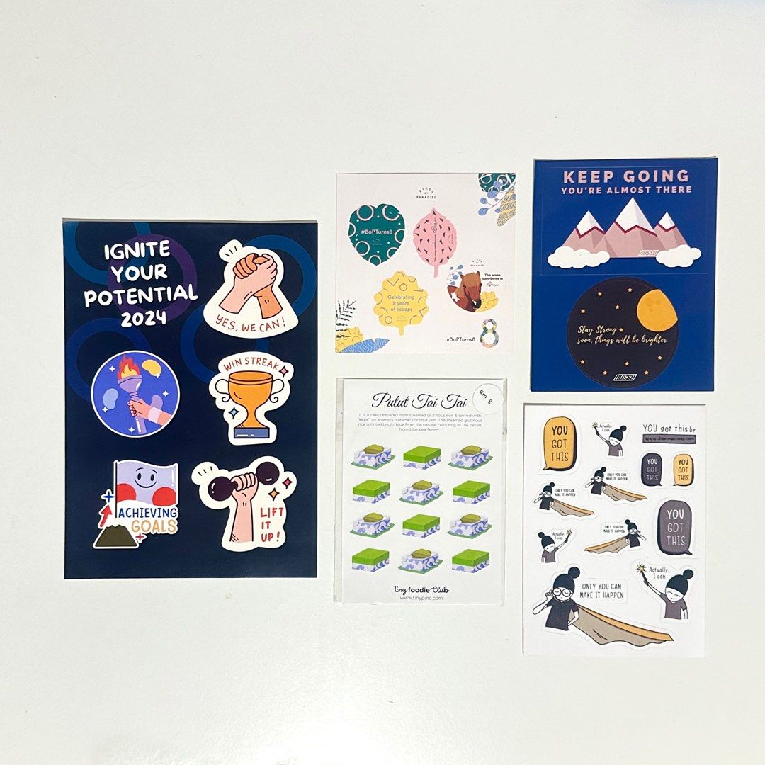 Assorted Various Stickers Sheets Matte Vinyl Graphic Design Corporate ...