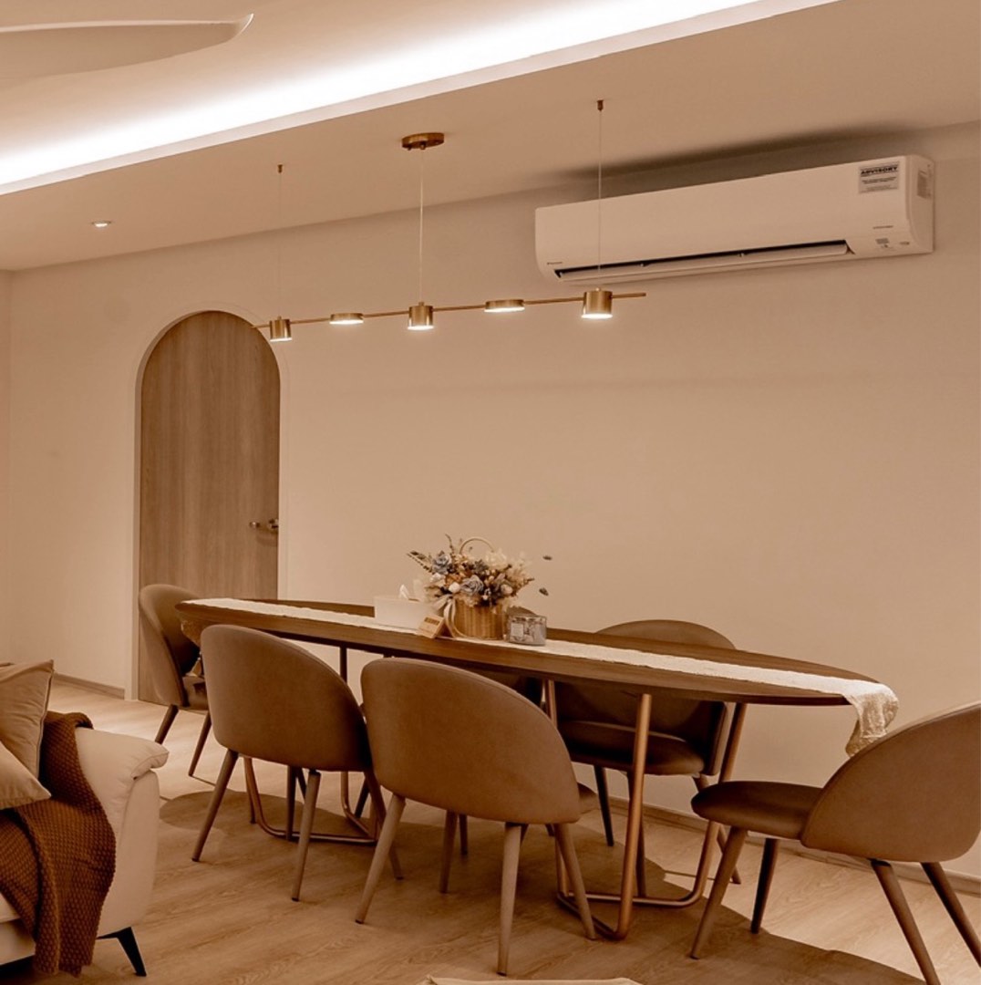 Brushed Gold Pendant Light — Tri-Colour LED (Warm / Cool White ...