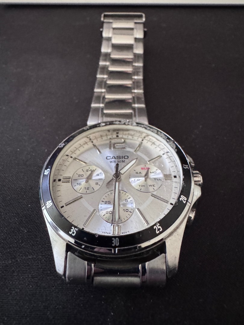 Casio WR50M Chronograph Watch, Men's Fashion, Watches & Accessories ...