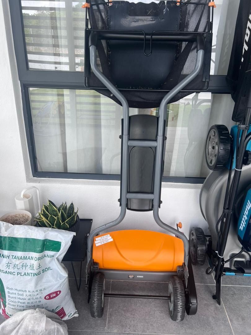 Fiskars StaySharp Max Reel Mower & Fiskars Grass Catcher, Furniture ...