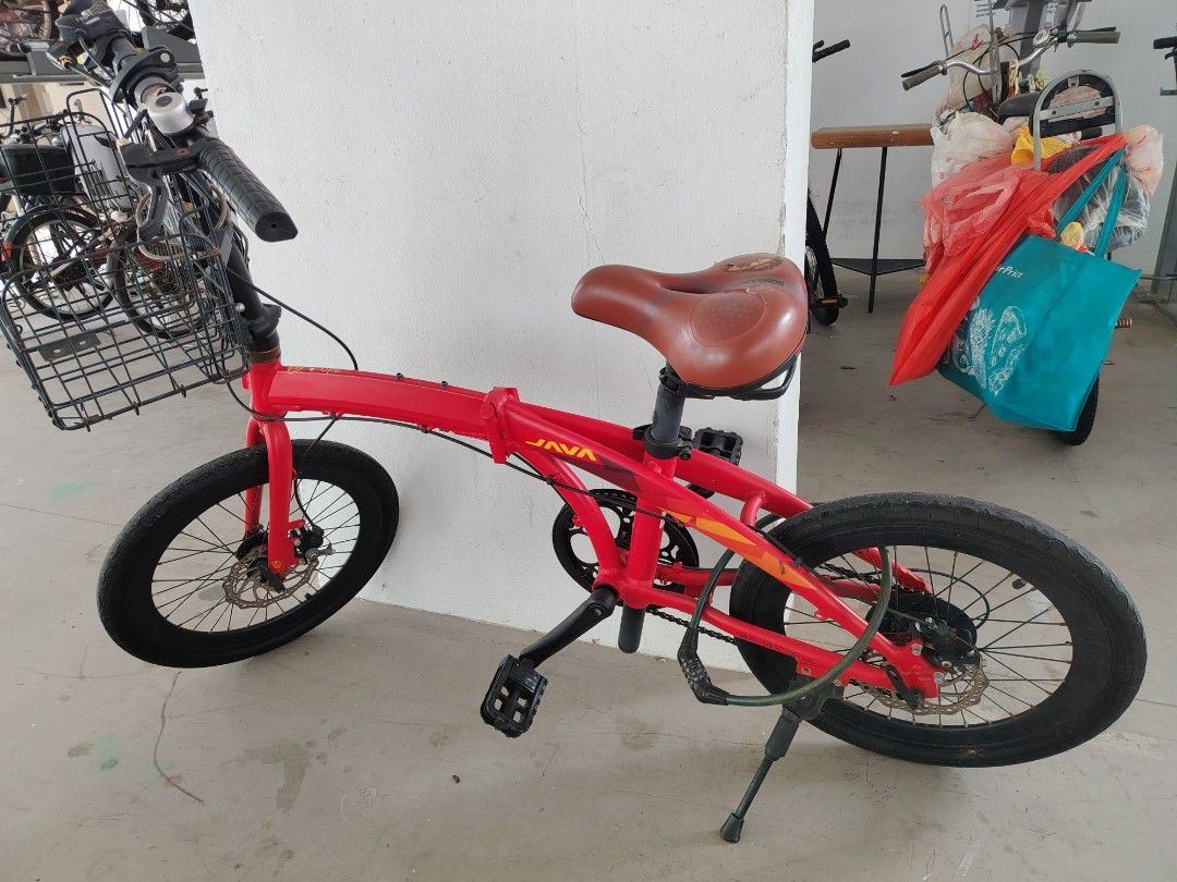 Java Folding Bike - Red, Sports Equipment, Bicycles & Parts, Bicycles on Carousell