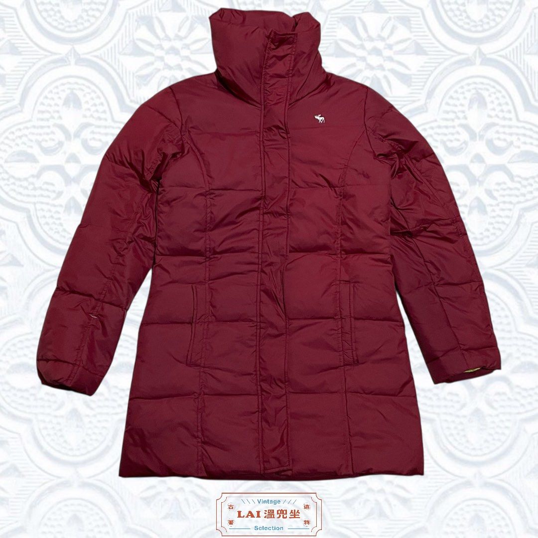 Lai溫兜｜古著｜Abercrombie & Fitch A&F 羽絨外套 羽絨 大衣 立領 古著 二手, 她的時尚, 外套、夾克、大衣在旋轉拍賣