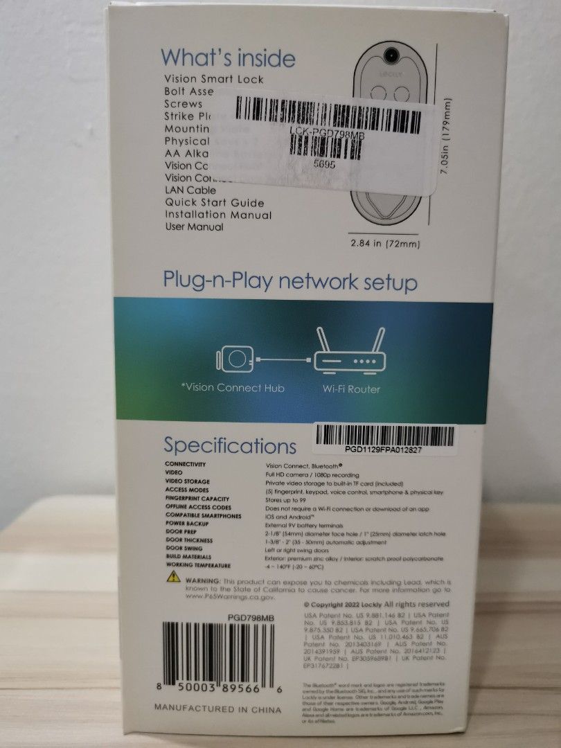 Nego LOCKLY Vision Smart Lock + Video Doorbell - Deadbolt Edition ...