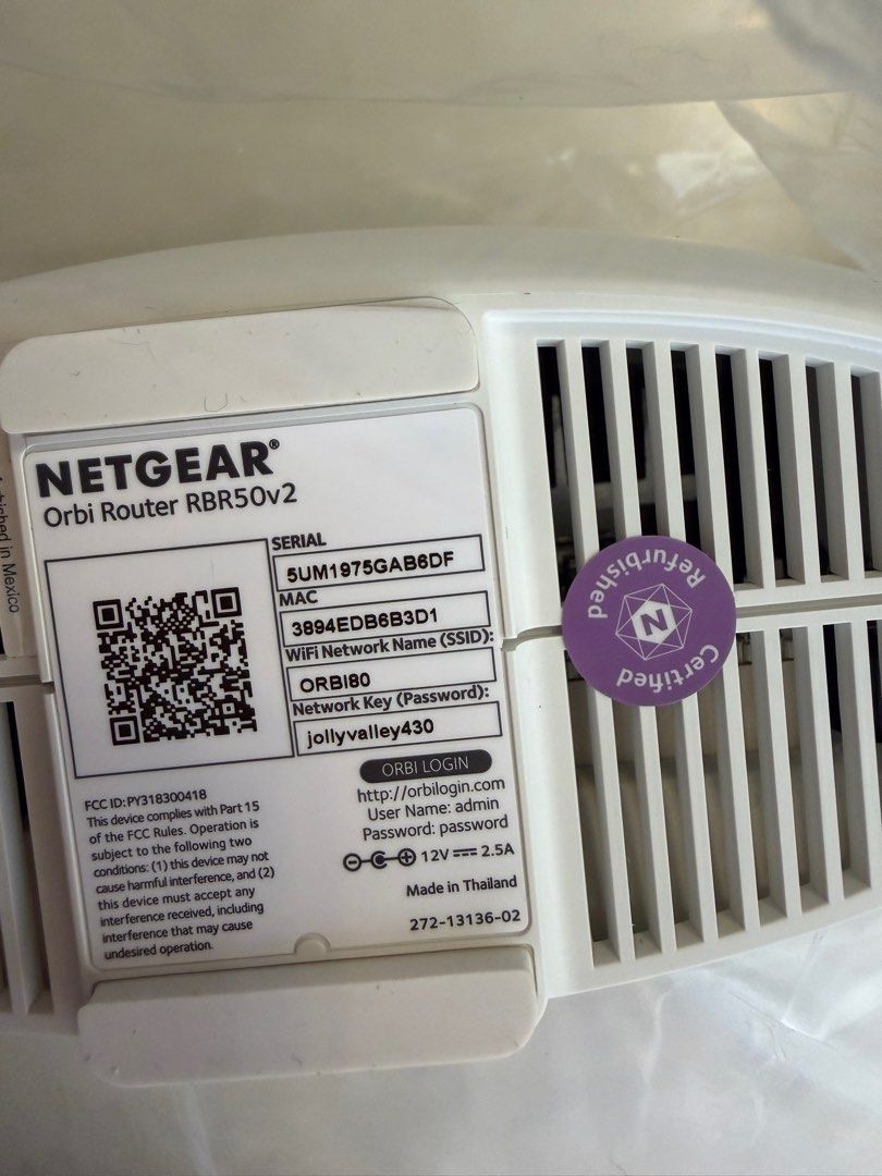 Netgear Orbi Router RBR50v2 & Satellite RBS50v2, Computers & Tech ...