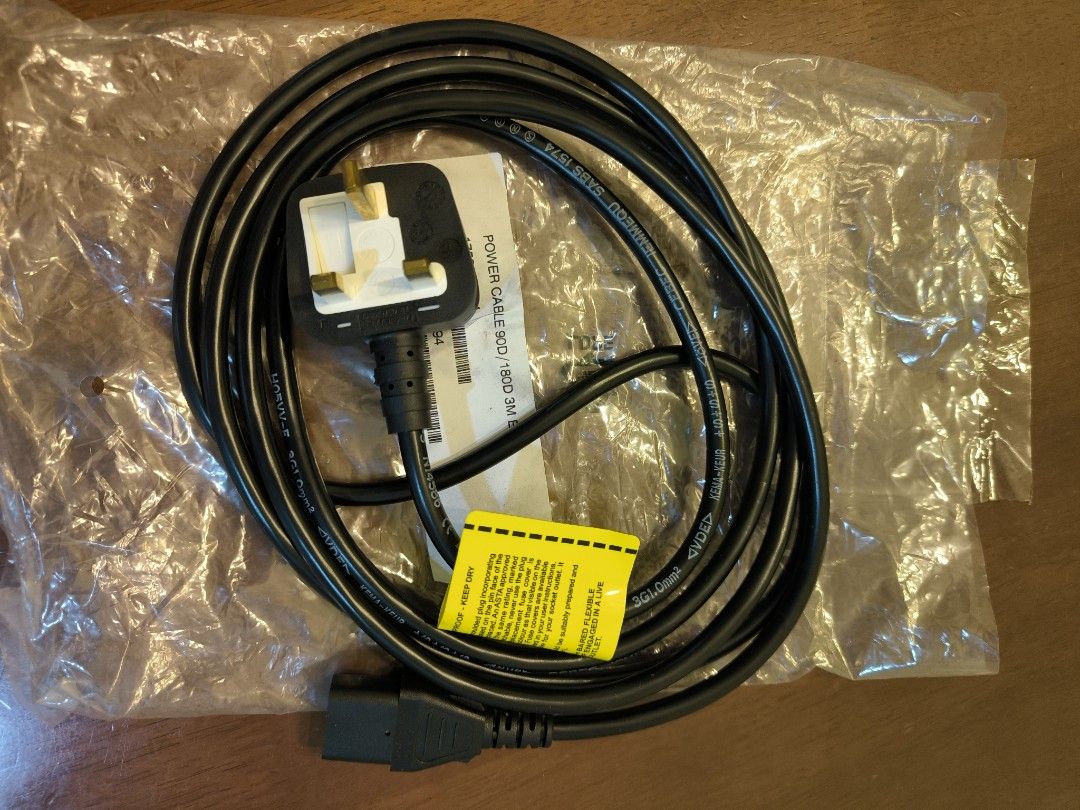 Power Cable with UK Plug, Computers & Tech, Parts & Accessories, Cables ...
