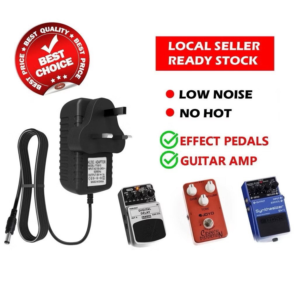 Power Supply Adapter Guitar Effect Pedal 9V 1A AC/ DC For Joyo/Boss/Nux ...