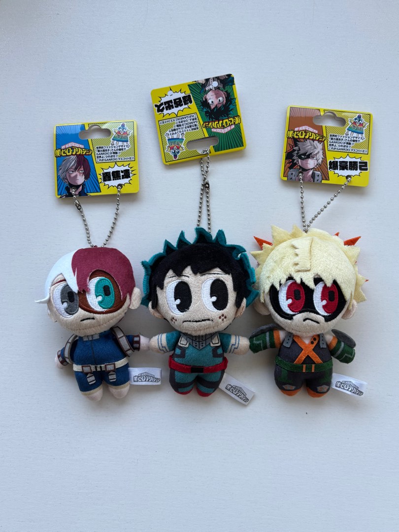 RARE My Hero Academia Ganriki Plush Keychain (Deku, Bakugou, Shoto ...