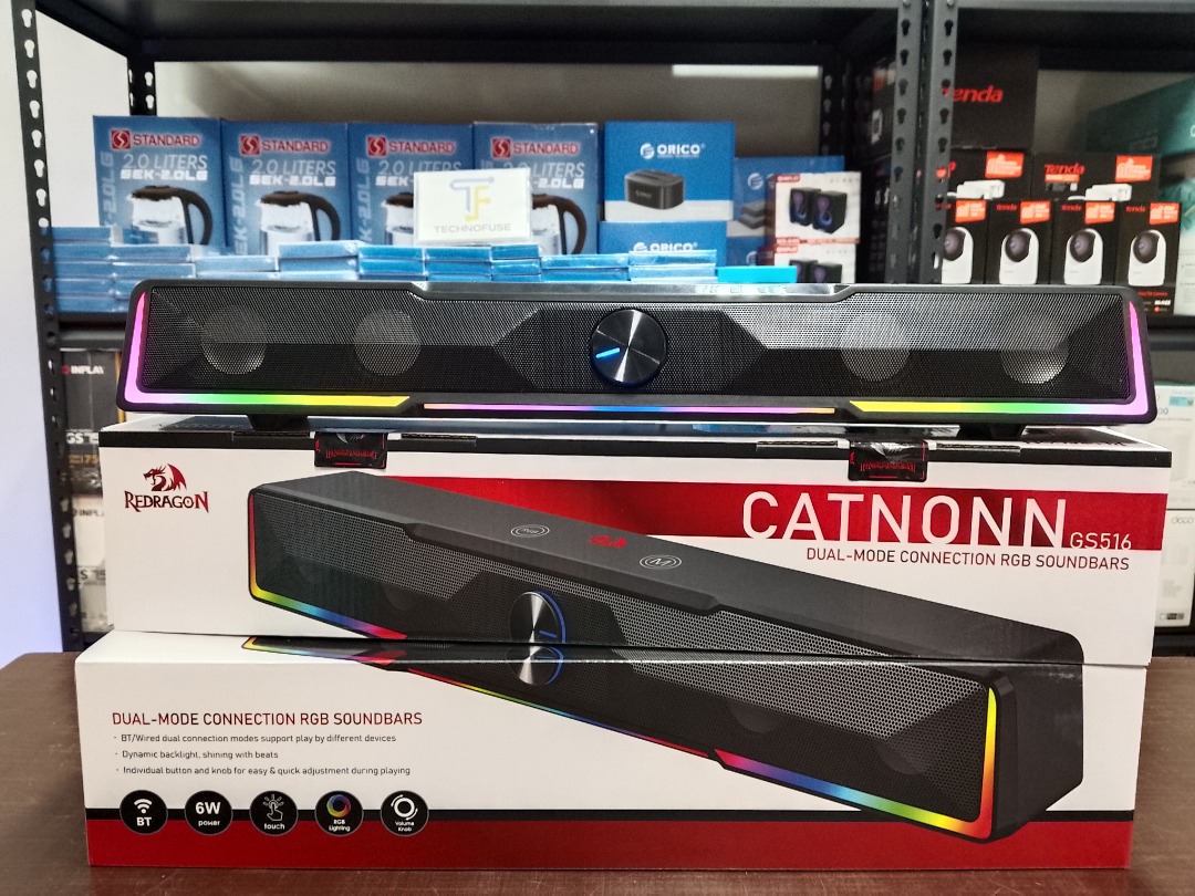 Redragon Catnonn RGB Wired Soundbar Speaker w/ Bluetooth, Audio ...