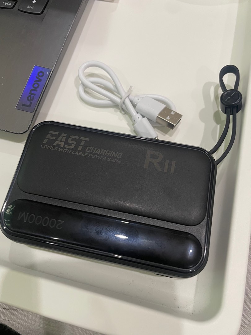 RII New R08 20000mah Portable Powerbank with 4 Cables Fast Charging ...