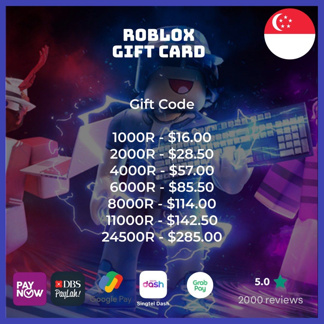 RBX GIFT CARD| ROBUX TOP UP, Video Gaming, Gaming Accessories, In-Game ...