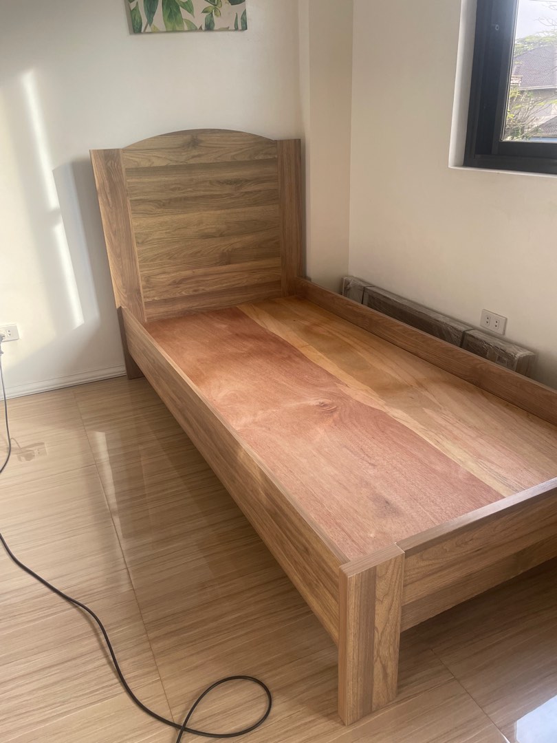 Single size bed frame with plywood base, Furniture & Home Living ...