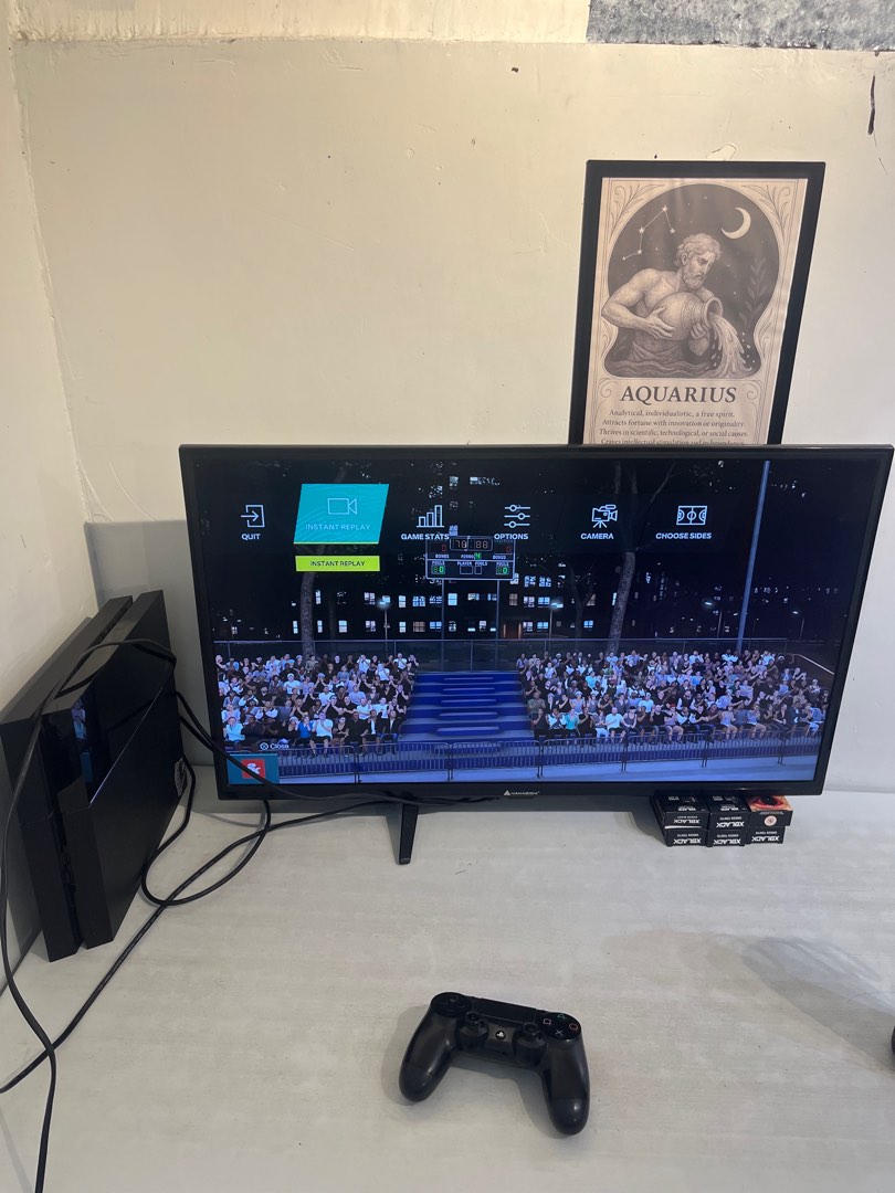 Sony PlayStation 4 with TV and Controller, Video Gaming, Video Game ...