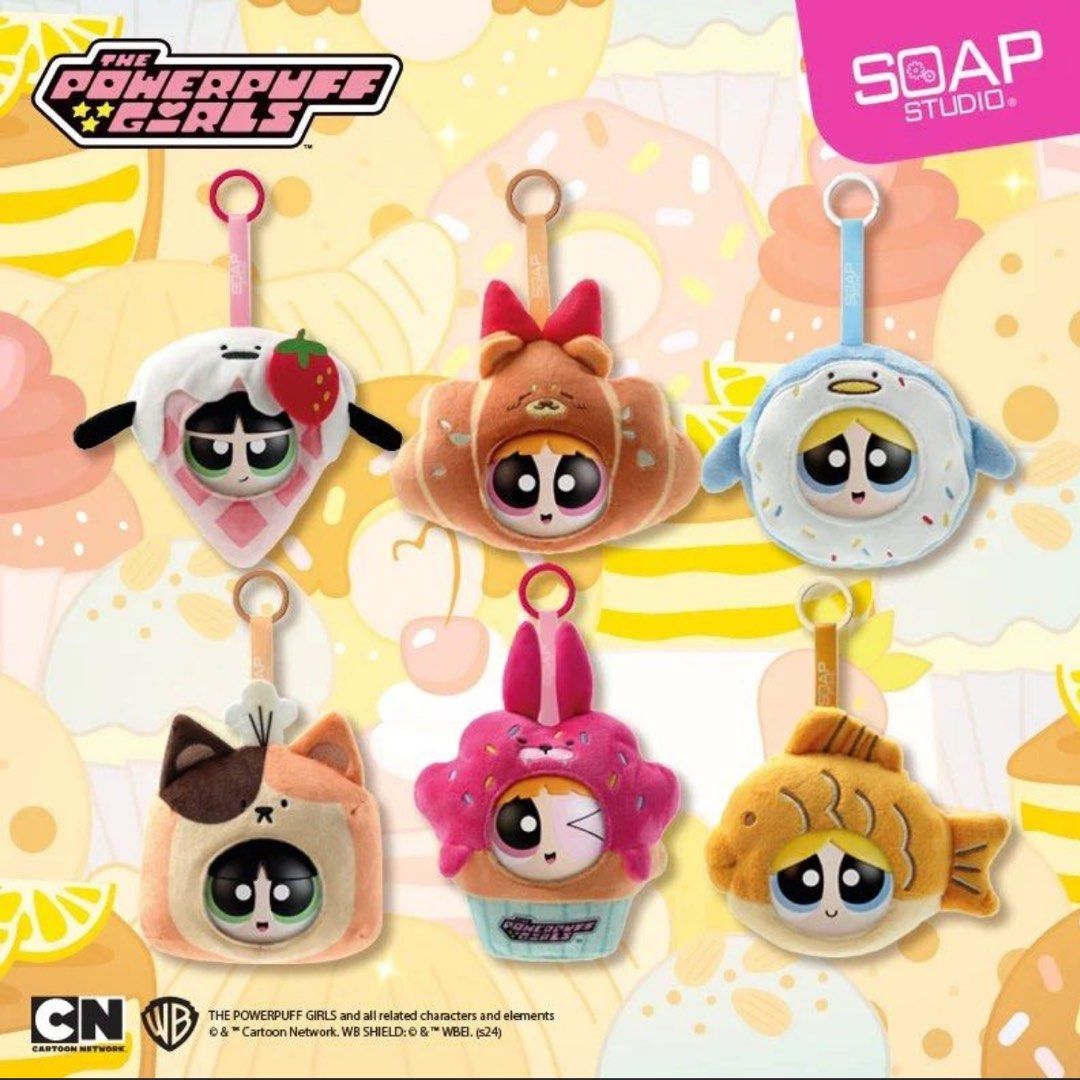 The Powerpuff Girls Pastry Factory Plush Keychain - Bubbles Donut ...