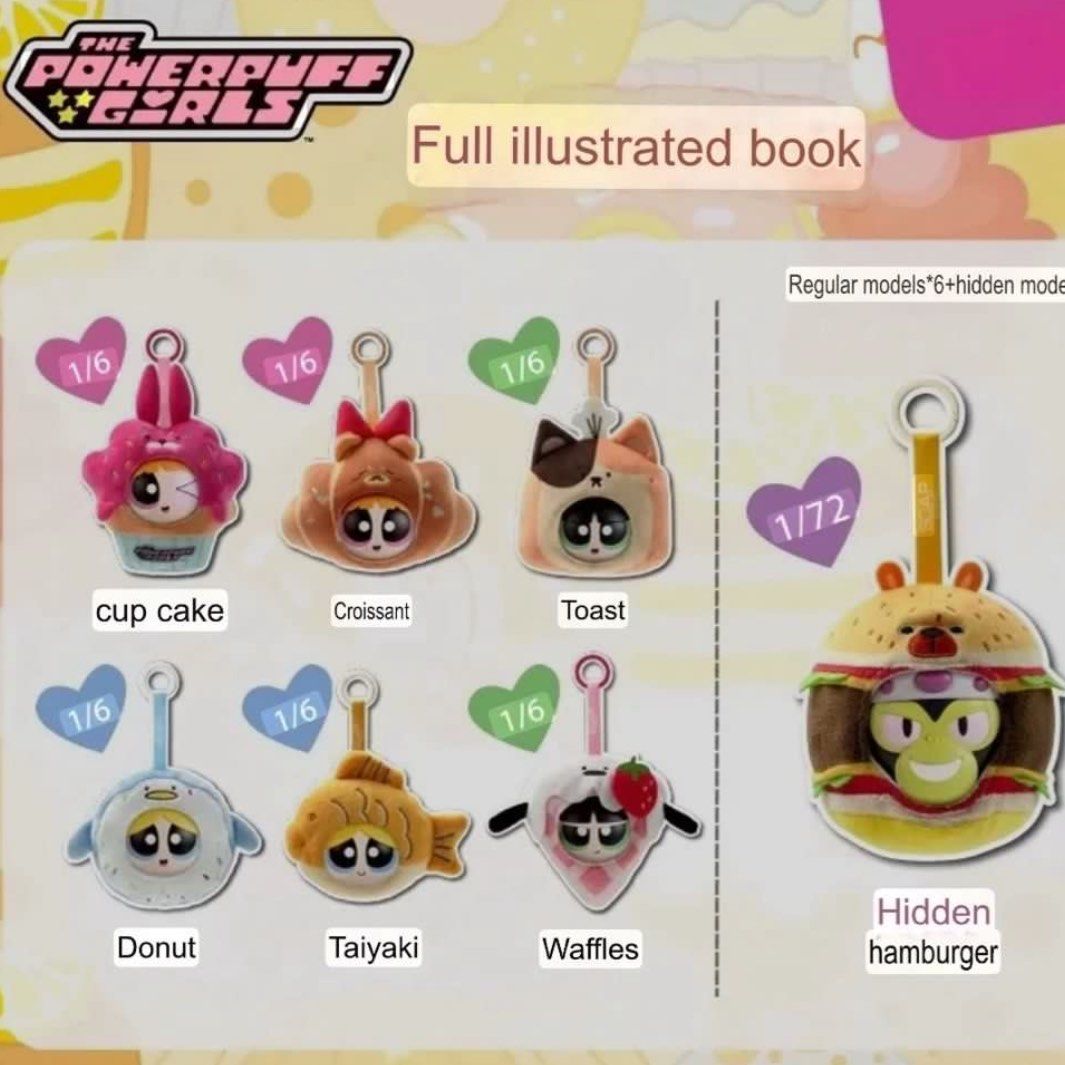 The Powerpuff Girls Pastry Factory Plush Keychain - Bubbles Donut ...
