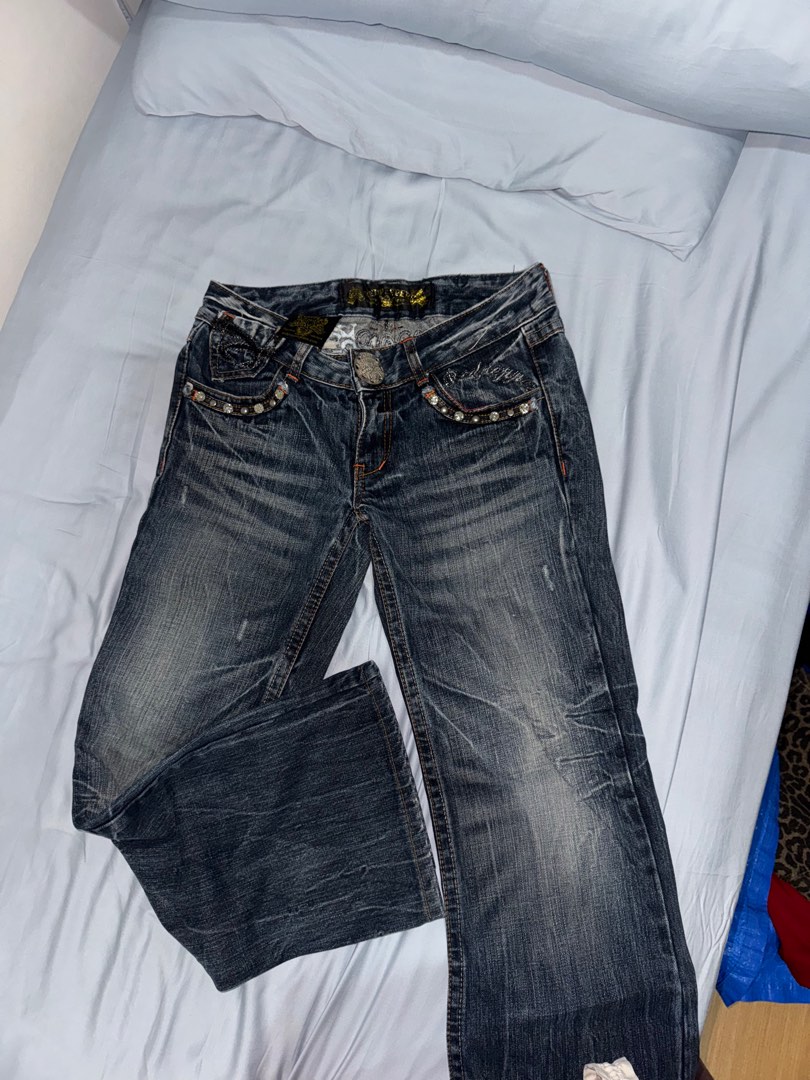 Vintage y2k red pepper flare jeans, Women's Fashion, Bottoms, Jeans ...