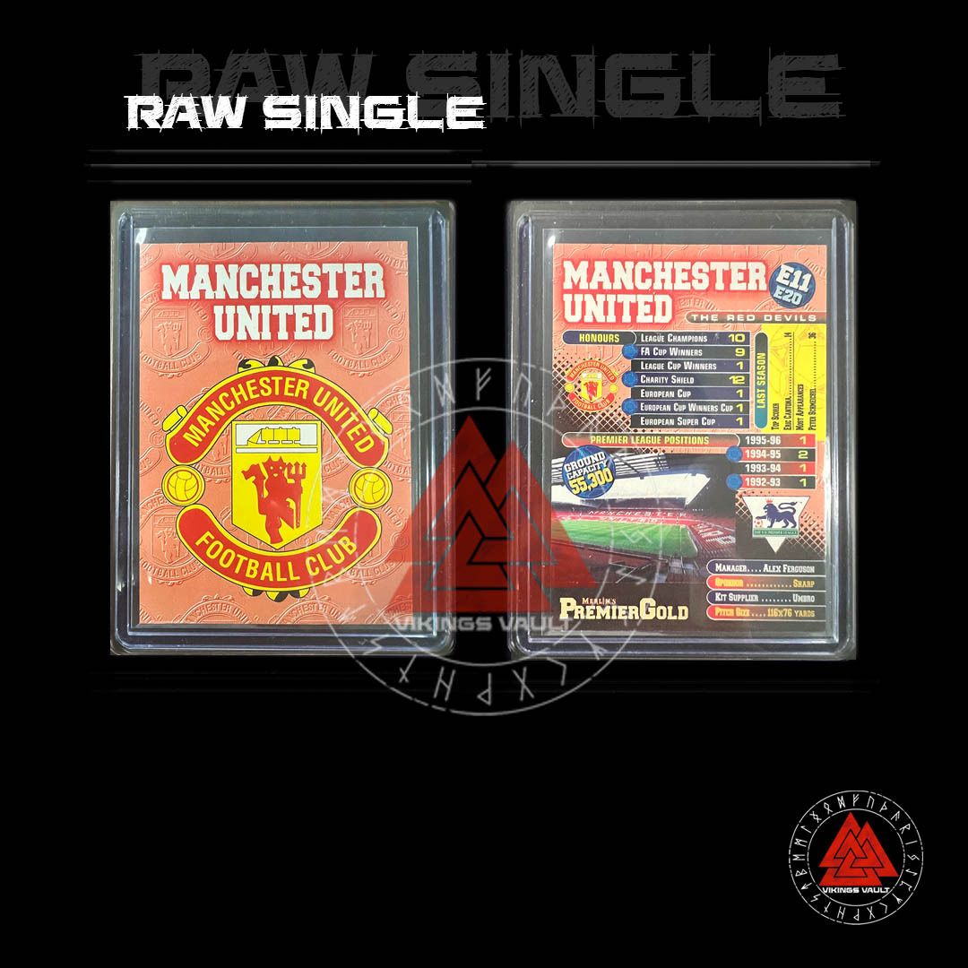 1996 MERLIN'S PREMIER GOLD EMBOSSED CLUB BADGE #E11 MANCHESTER UNITED ...