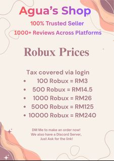 1K = RM25 | CHEAPEST ROBLOX ROBUX (GIFTING AND TAX COVERED) | DISCORD ...