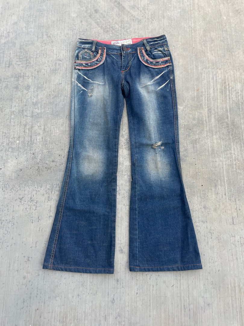 [30] RED PEPPER NICE WASH DISTRESSED FLARE JEANS, Men's Fashion ...