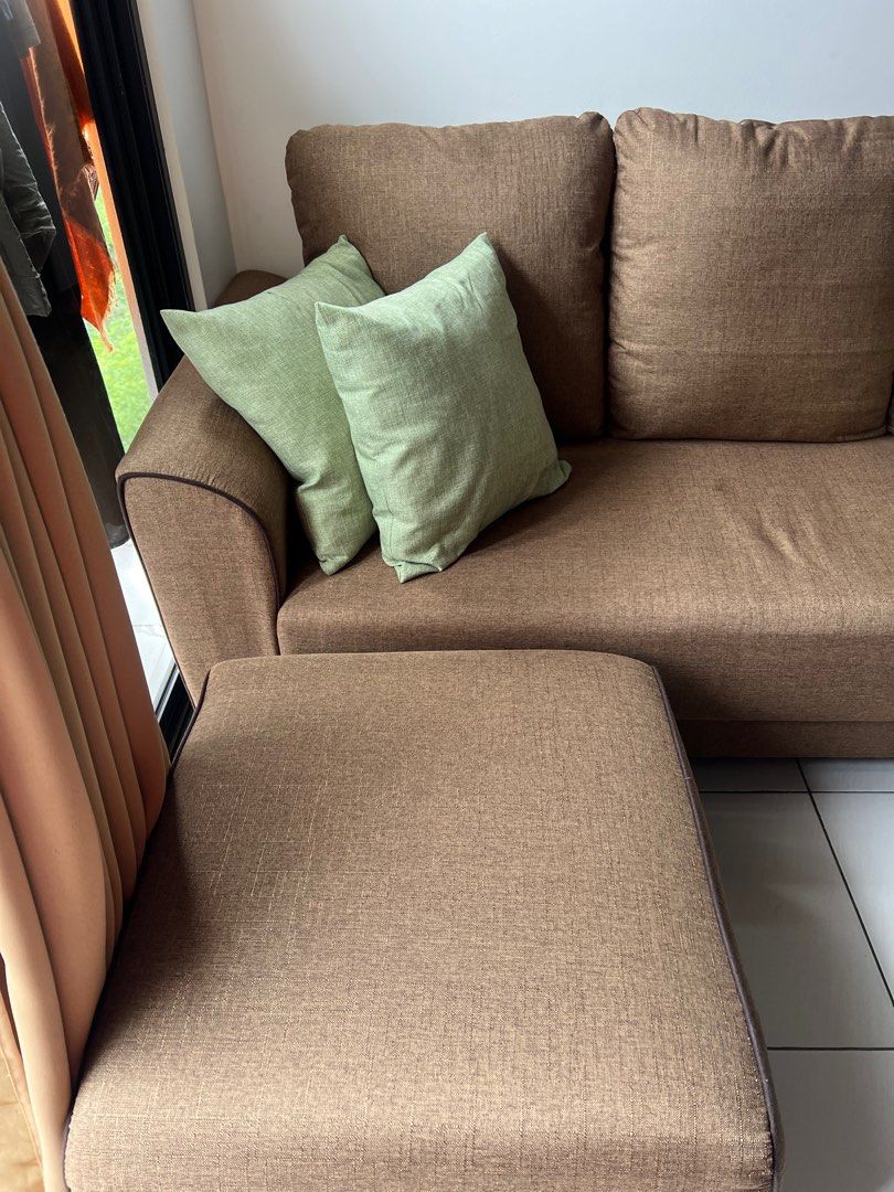 3 seater and stool, Furniture & Home Living, Furniture, Sofas on Carousell