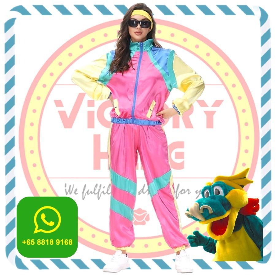 🪩 80s Disco Tracksuit Girl 04 (Pink) – Bold & Bright!, Hobbies & Toys ...