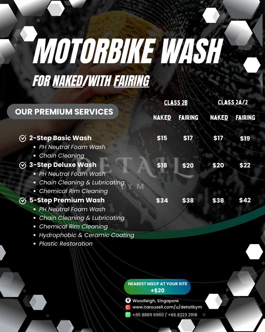 🧽 Bike Wash | Naked / Fairing | CLASS 2B/2A/2 • Naked/Fairing • Basic ...