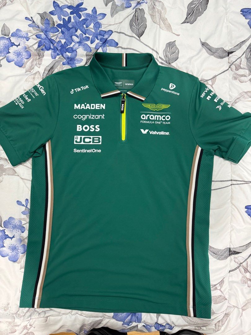 Aston Martin Aramco F1 Polo Tshirt, Men's Fashion, Activewear on Carousell