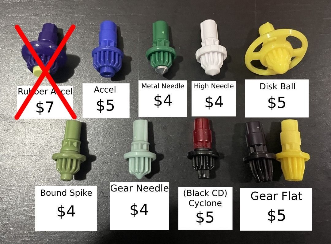 Beyblade X Selling Bits Accel, Metal Needle, High Needle, Disk Ball ...