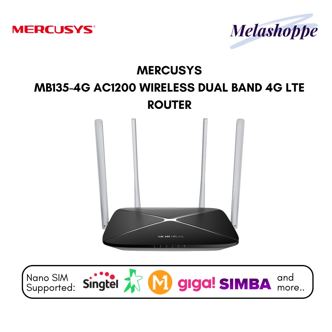 BNIB Mercusys MB135-4G AC1200 Wireless Dual Band 4G LTE Router ...
