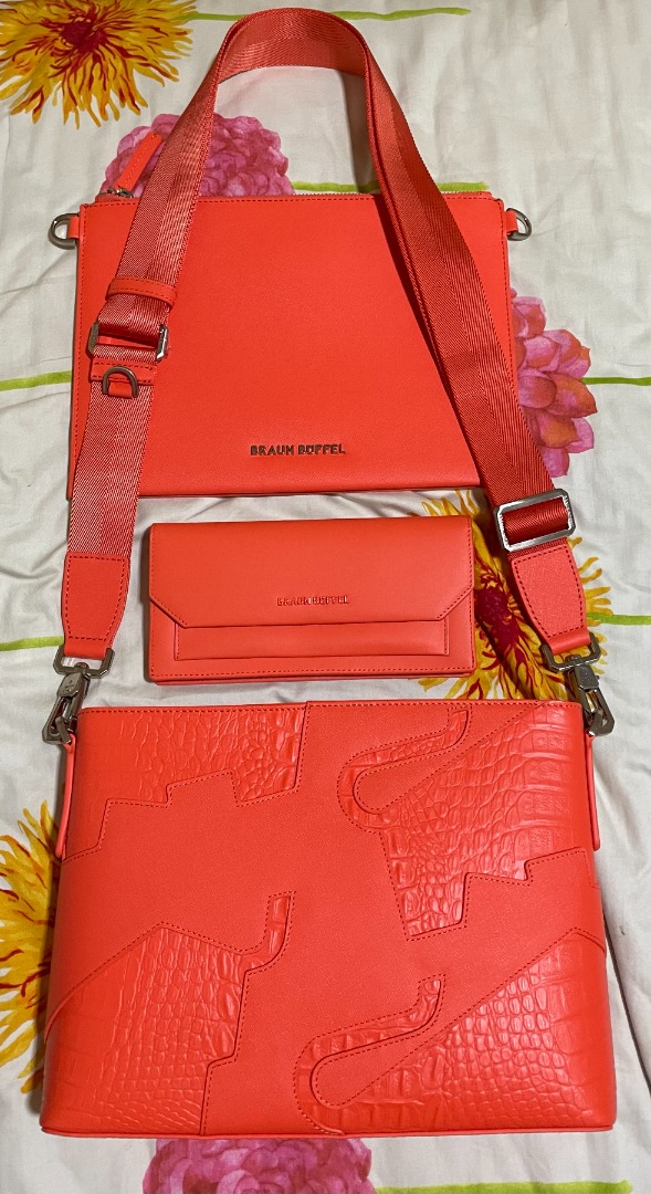 Braun Buffel Handbag Set - Like New, Women's Fashion, Bags & Wallets ...