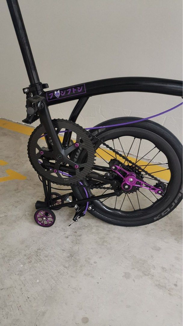 Brompton Custom Folding Bike - Black and Purple, Sports Equipment, Bicycles & Parts, Bicycles on ...