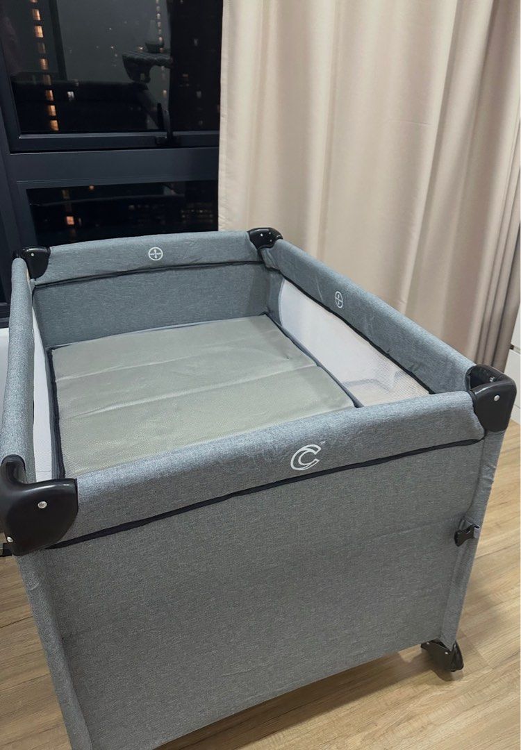 Crolla Ally BabyCot Playpen Cloud Grey, Babies & Kids, Baby Nursery ...