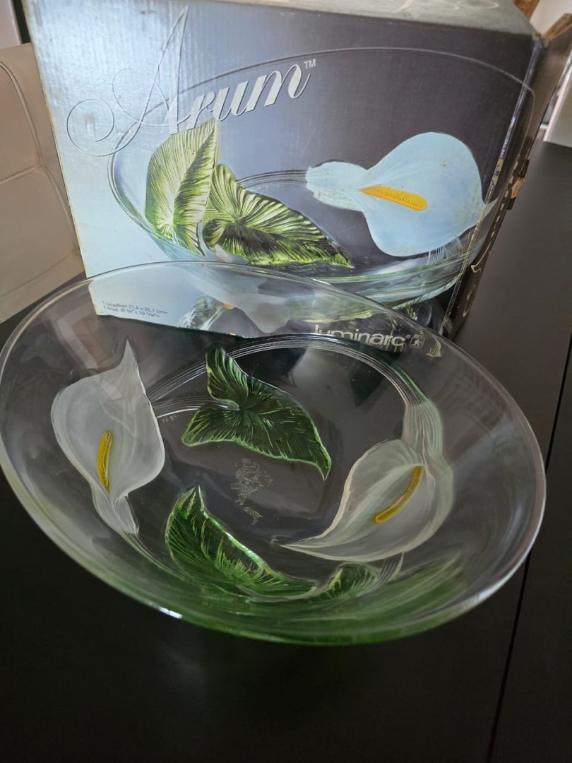 FOR SALE Vintage Luminarc Arum Salad Bowl, Furniture & Home Living ...