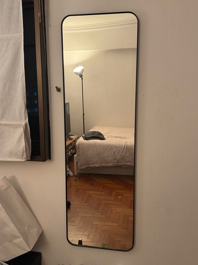 IKEA LINDBYN Black Mirror 40x130cm, Furniture & Home Living, Home Decor ...