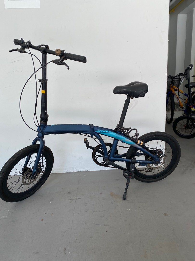 Java Folding Bike - Dark Blue, Sports Equipment, Bicycles & Parts, Bicycles on Carousell