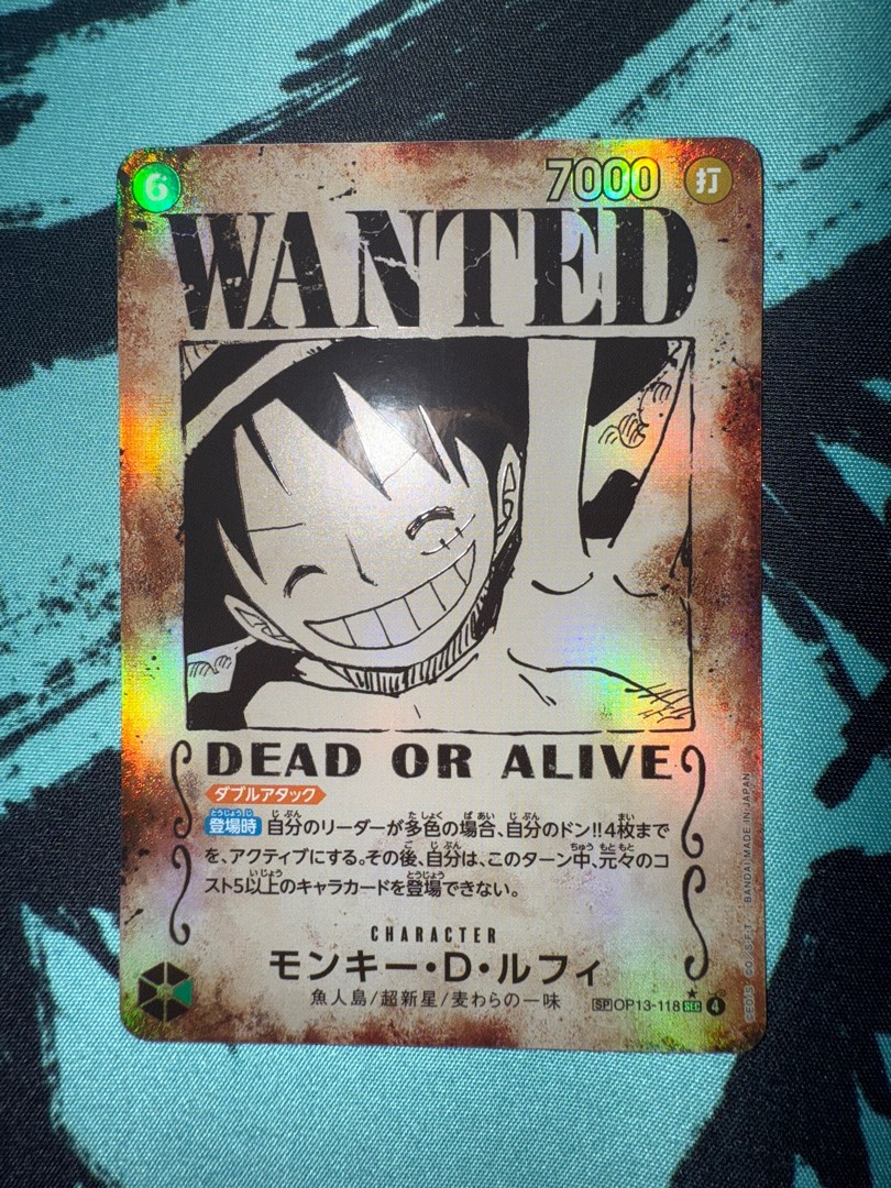 Luffy wanted SP - one piece card game op13, Hobbies & Toys, Toys ...