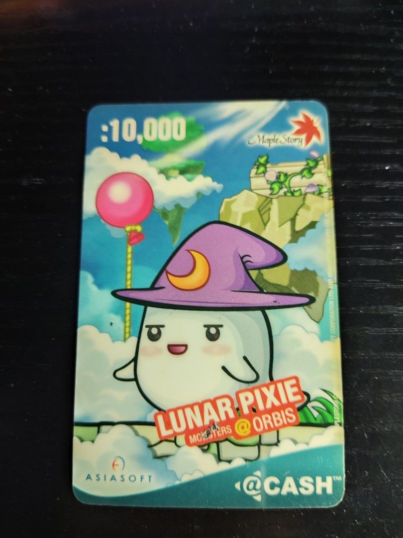 MapleStory MapleSEA A-Cash Card (USED) Lunar Pixie @Cash Card, Hobbies ...