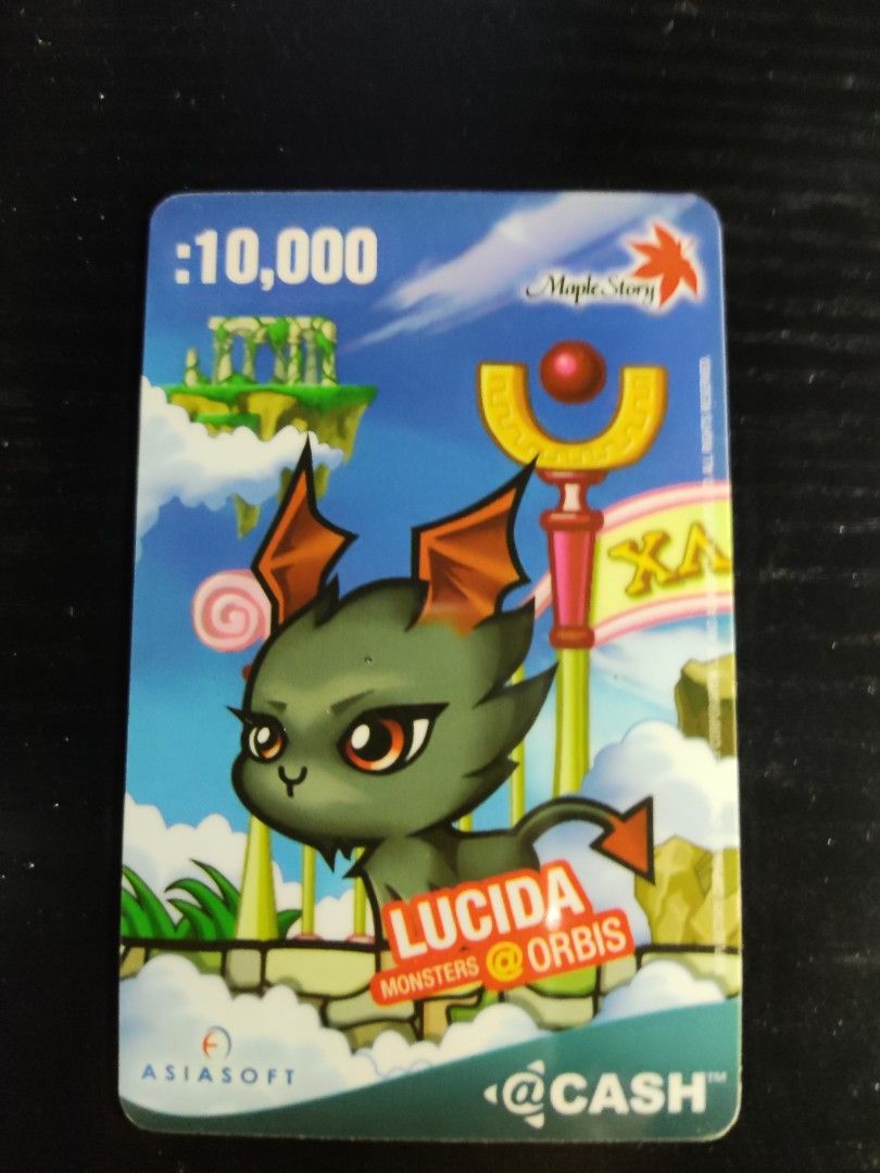 MapleStory MapleSEA A-Cash Card (USED) Lucida @Cash Card, Hobbies ...