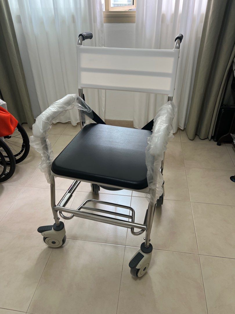 Mobile Commode Chair with Wheels, Health & Nutrition, Assistive ...